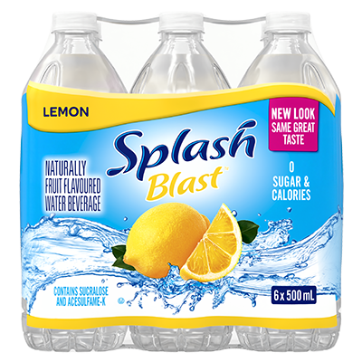 Lemon flavour | Splash Blast™ Naturally Fruit flavoured Water Beverage